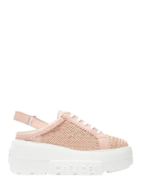 Casadei Hanoi Slingback Sneakers With Round Toe And Platform Sole - White