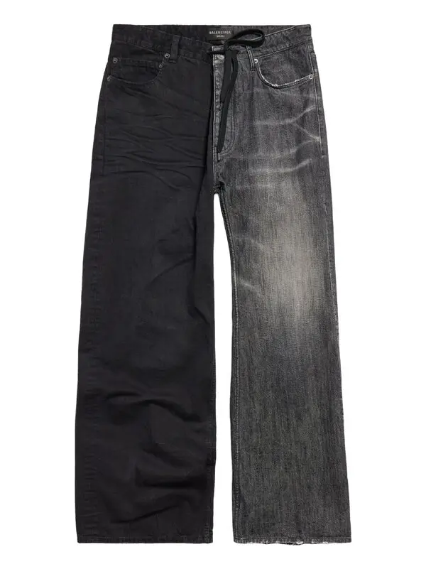 Balenciaga Fifty-fifty Distressed Jeans - Black