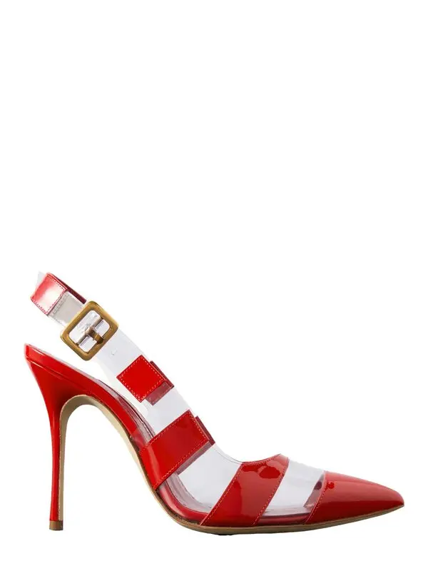 Manolo Blahnik Pin-button High-heeled Sandals - Red