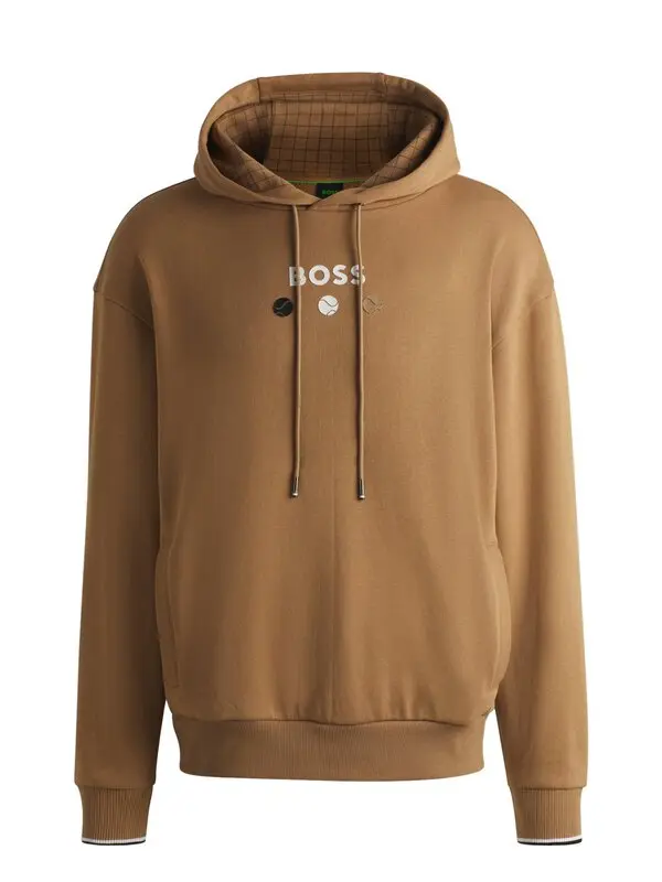 Hugo Boss Boss Tennis Artwork Terry Hoodie - Beige