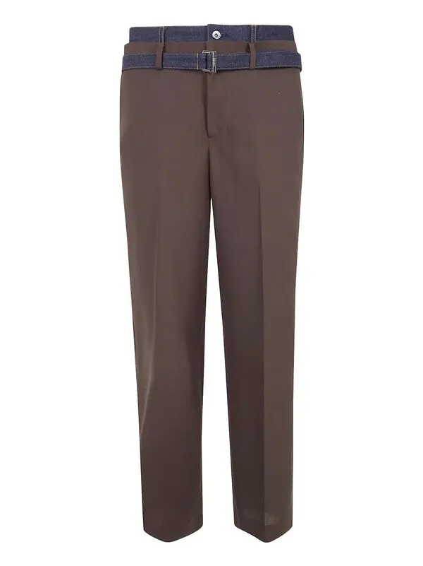 Sacai Belted Trousers - Brown