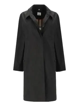 Burberry Long-sleeved Windbreaker With Classic Collar - Black