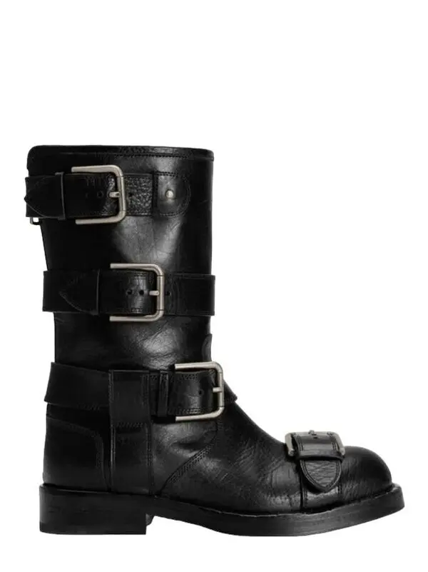 Dolce & Gabbana Buckled Biker Boots - Black