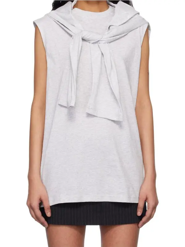 Acne Studios Tie-detail Sleeveless T-shirt - White