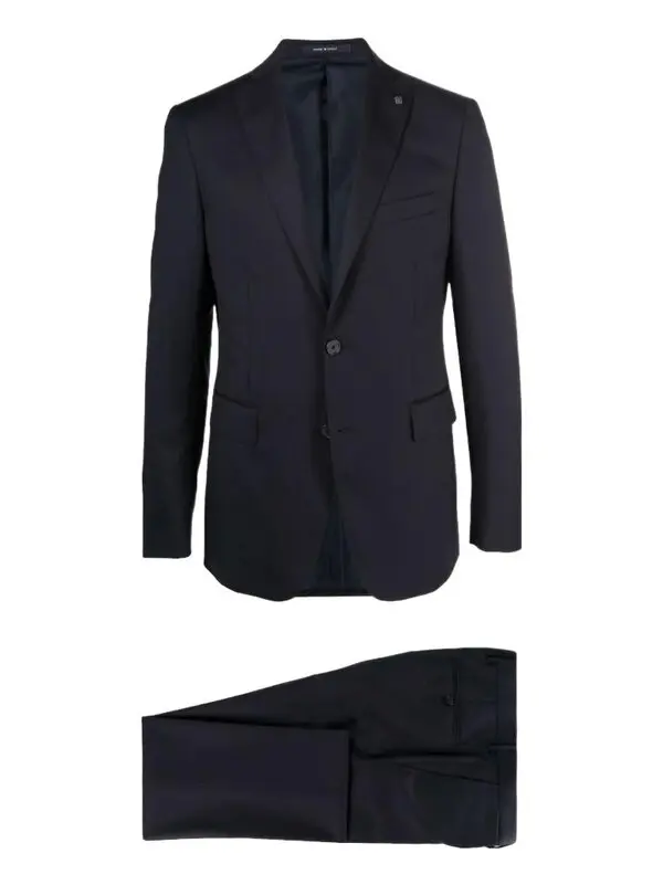 Tagliatore Logo-appliqué Virgin Wool Single-breasted Suit - Black