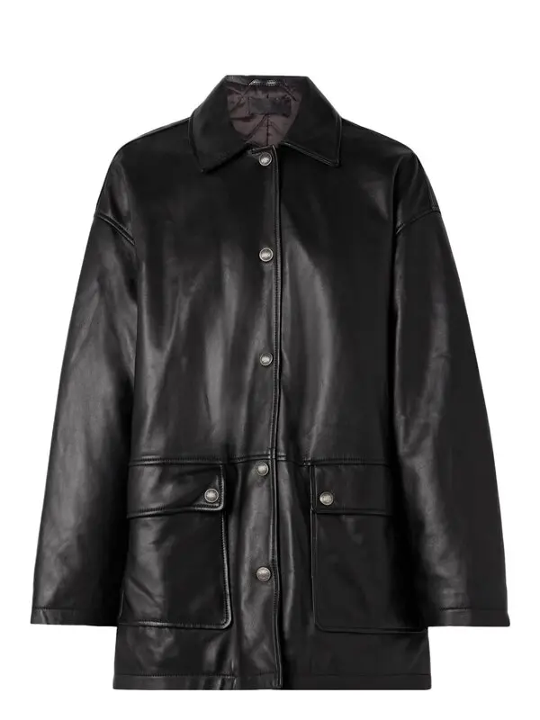 NILI LOTAN Cordel Flap-pocket Leather Jacket - Black