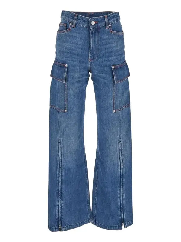 Stella McCartney Wide Leg Jeans With Cargo Pockets - Blue