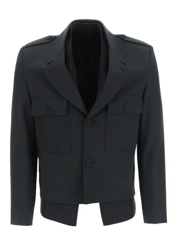 Dior Long Sleeve Jacket With Detachable Vest - Black