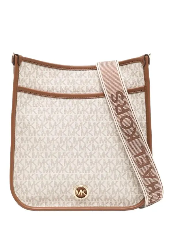 Michael Kors Luisa Large Signature Logo Messenger Bag - White