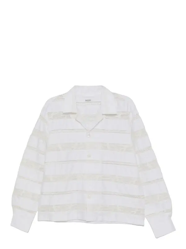 BODE Striped Lace Detail Shirt - Cream