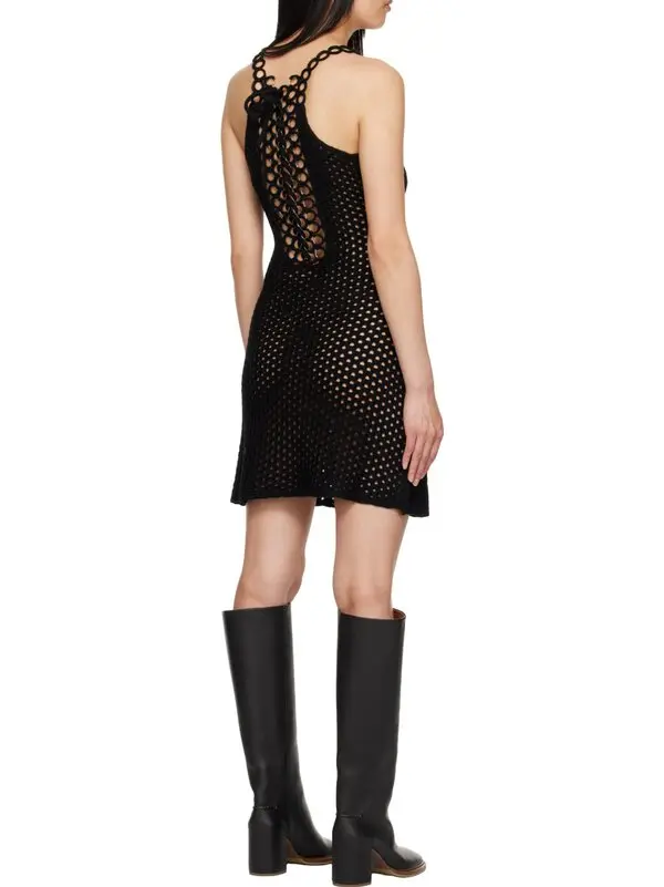 Chloé Crochet Sleeveless Mini Dress - Black