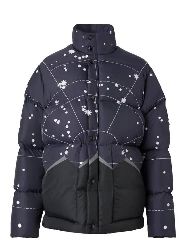 Burberry Geometric Print Puffer Jacket - Black