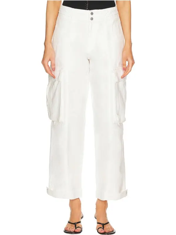 FRAME Wide Leg Cargo Pants - White