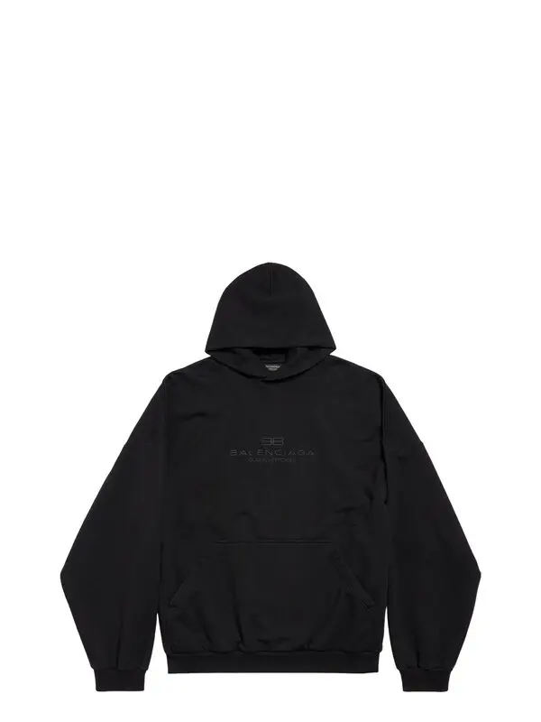 Balenciaga Bb Garderobe Embroidered Hoodie - Black