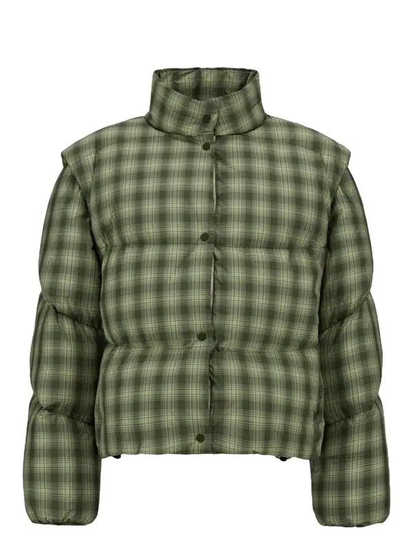 Herno Checked Down Jacket - Sage
