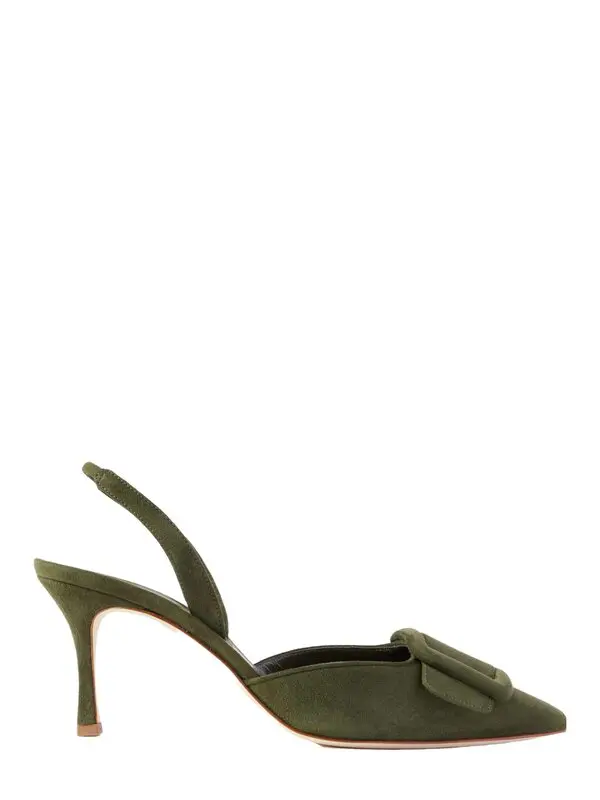 Manolo Blahnik Pointed-toe High Heel Slingbacks - Green