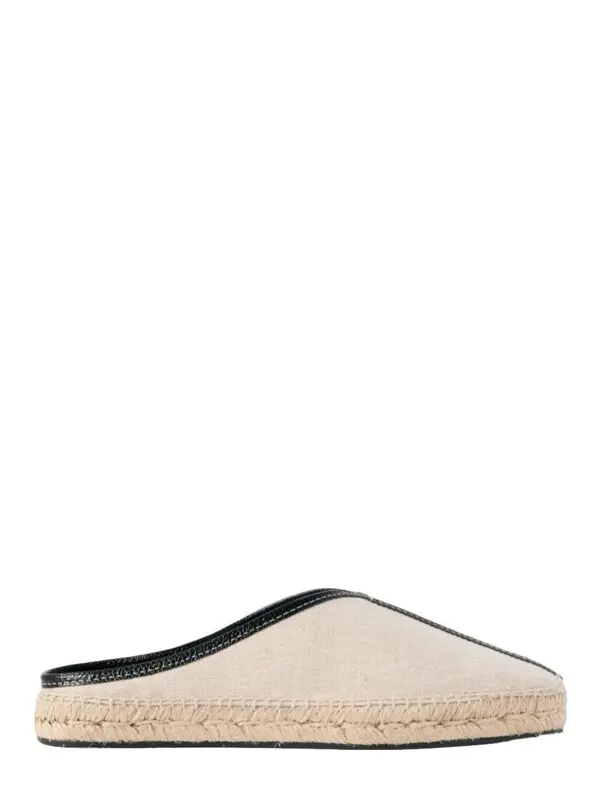TOTEME Square Toe Muller Espadrille Mules - Beige/black