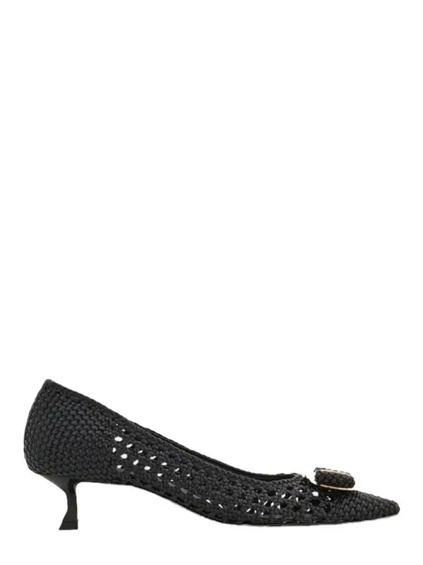 FERRAGAMO Zelma Braided High Heel Pumps - Black