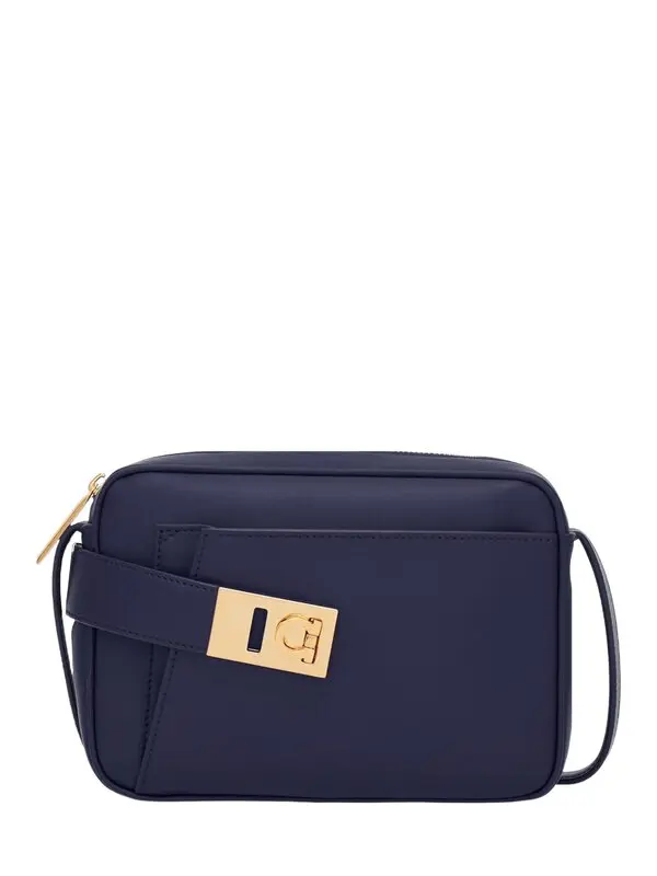 FERRAGAMO Gancini Buckled Shoulder Bag - Blue