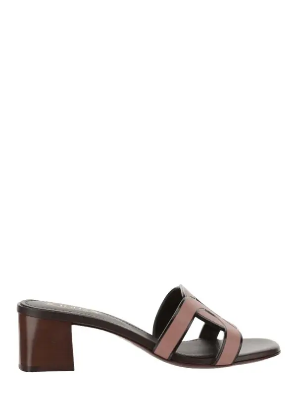 TOD'S Interwoven Strap Slip-on Mules With Block Heel - Black