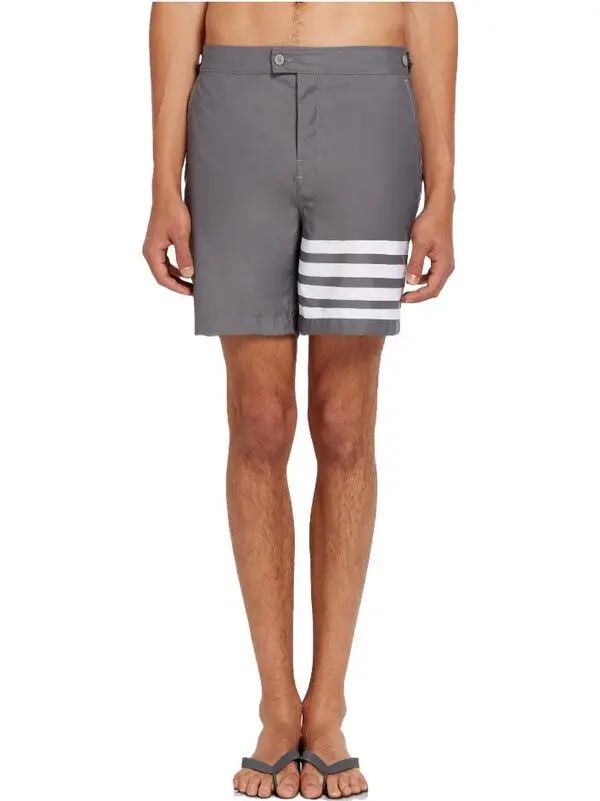 Thom Browne 4-bar Striped Shorts - Medium Gray