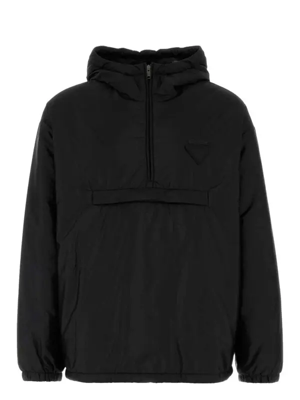 Prada Triangle-logo Hooded Jacket - Black