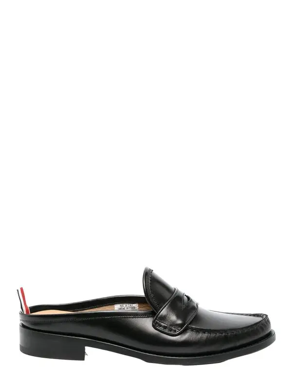 Thom Browne Striped Detail Mule Loafers - Black