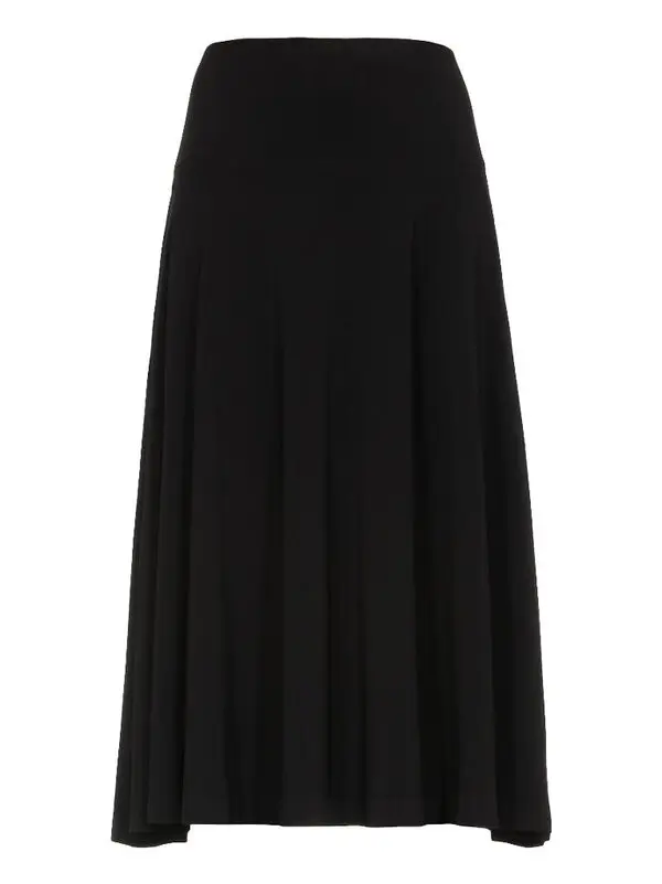 Norma Kamali Elastic Waist Midi Skirt - Black