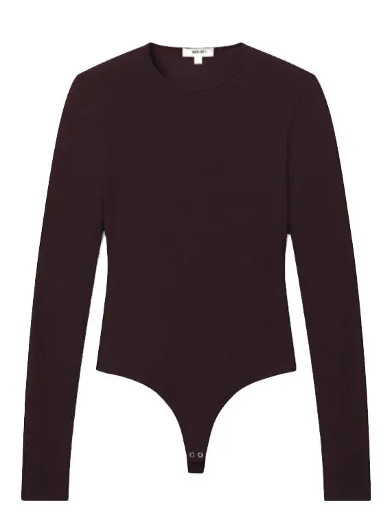 AGOLDE Aura Long Sleeve Bodysuit - Chocolate-colored