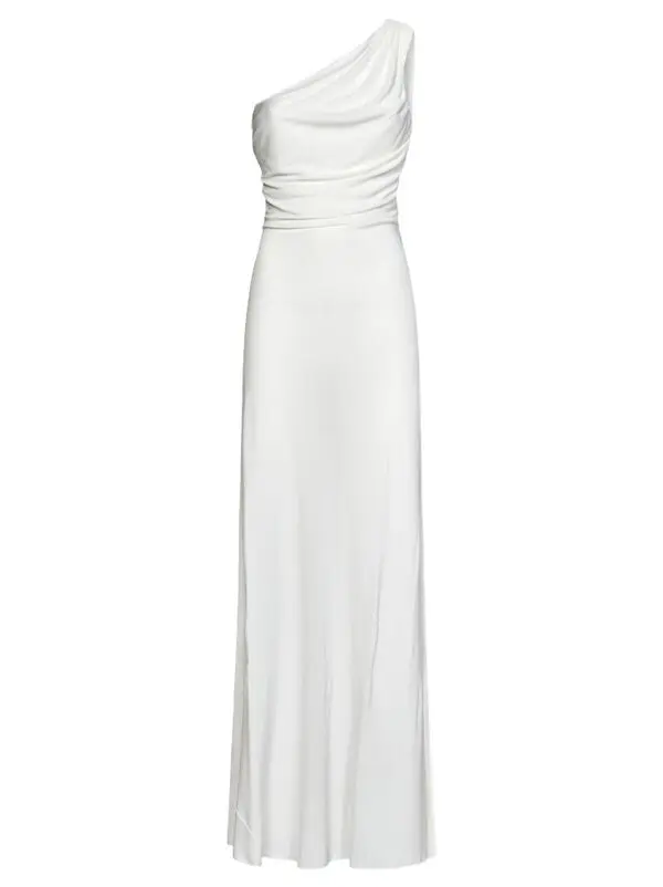 Alberta Ferretti One-shoulder Dress With Draped Detail - White