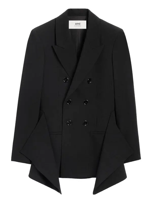Ami Double Breasted Tailored Blazer - Black