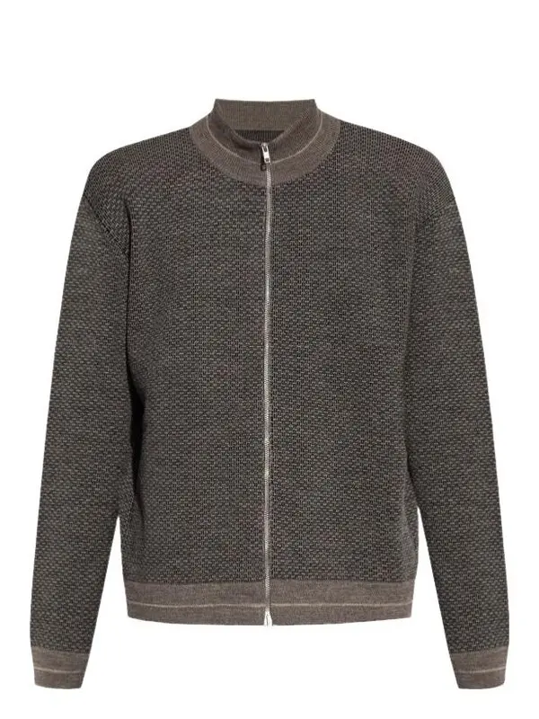 MAISON MARGIELA Zip-front Wool Cardigan - Grey