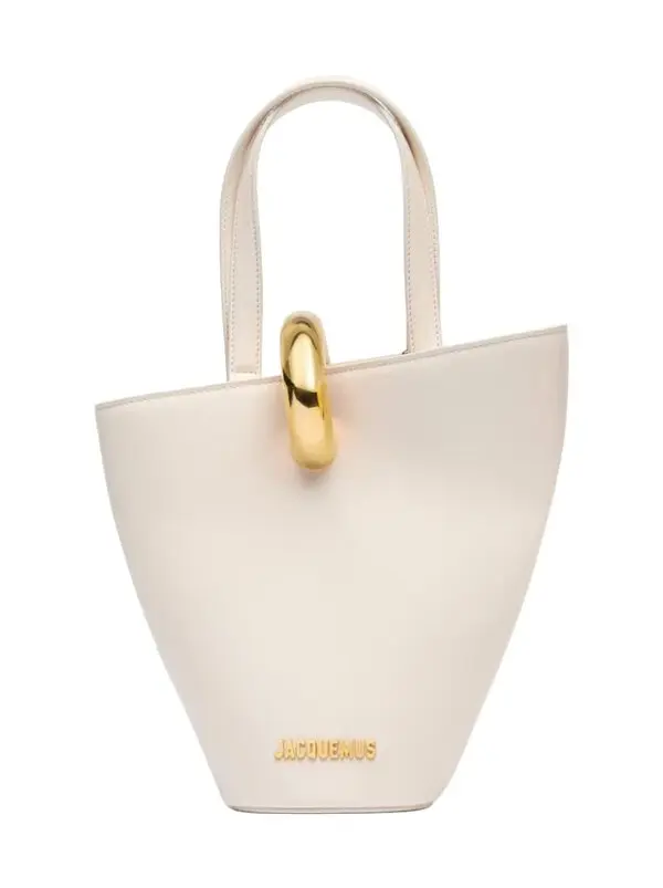 Jacquemus Le Petit Bombola Logo Plaque Bucket Bag - Light Ivory