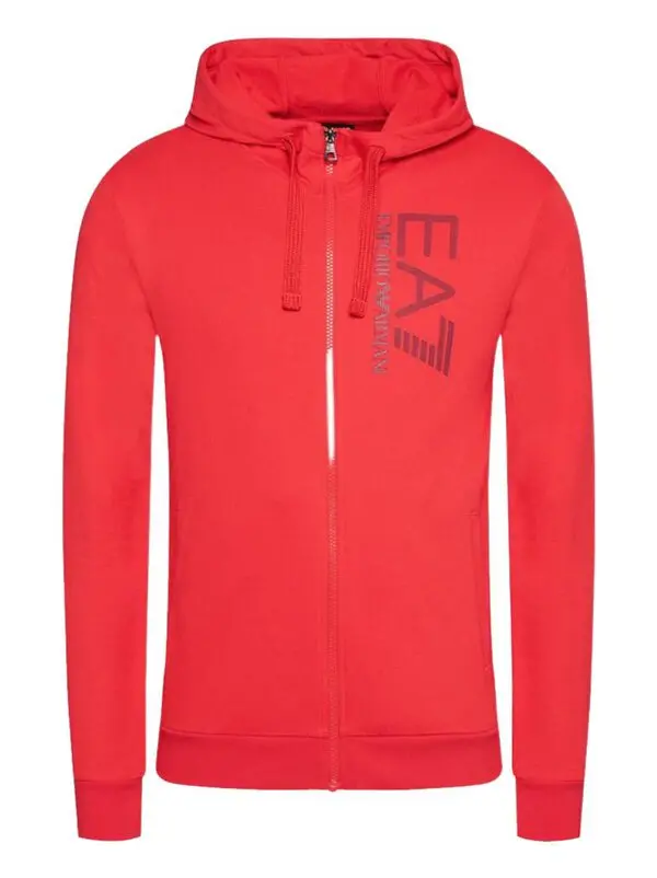EA7 Zip-up Hoodie With Logo Detail - Red