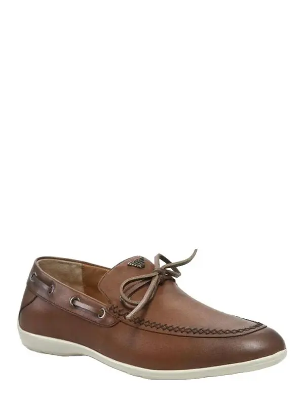 Emporio Armani Logo Detail Loafers - Brown