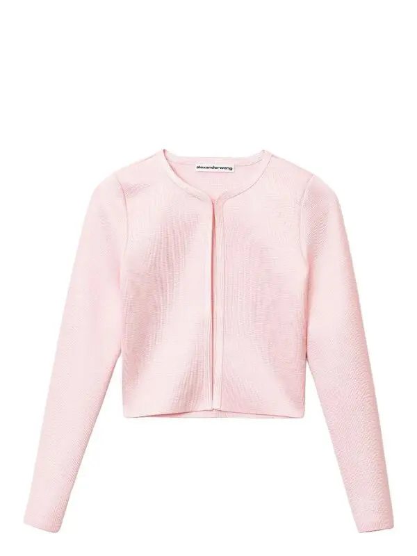 Alexander Wang Bonded Crew-neck Cropped Cardigan - Pink