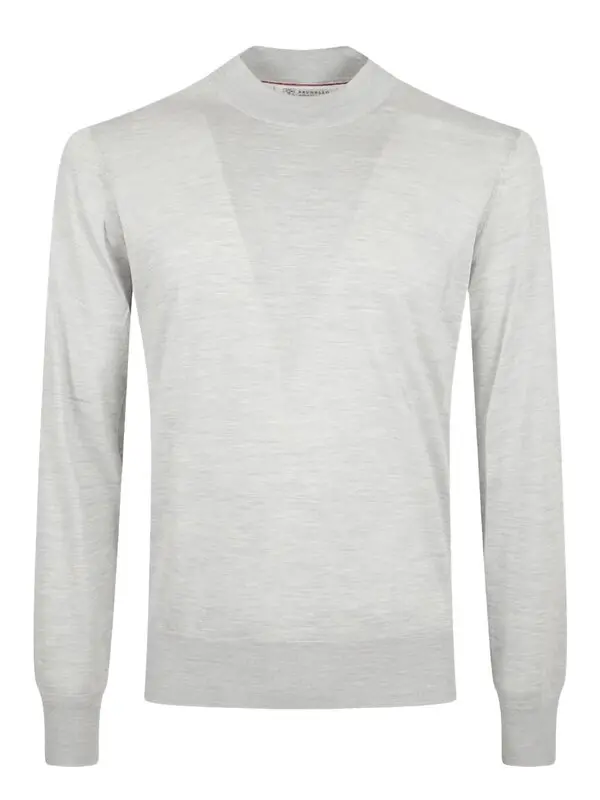 Brunello Cucinelli Crew Neck Knitted Sweater - White