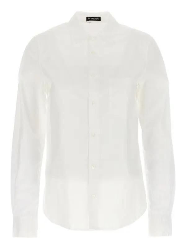ANN DEMEULEMEESTER Betty Fitted Popeline Shirt - White