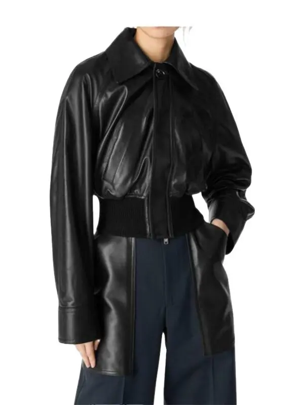 Bottega Veneta Zip-up Slim Fit Leather Jacket - Black