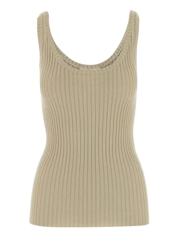 Chloé Ribbed-knit Tank Top - Nude