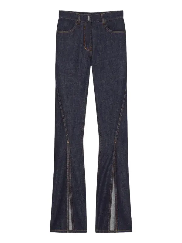 Givenchy High-waisted Boot-cut Jeans With Front Slits - Black