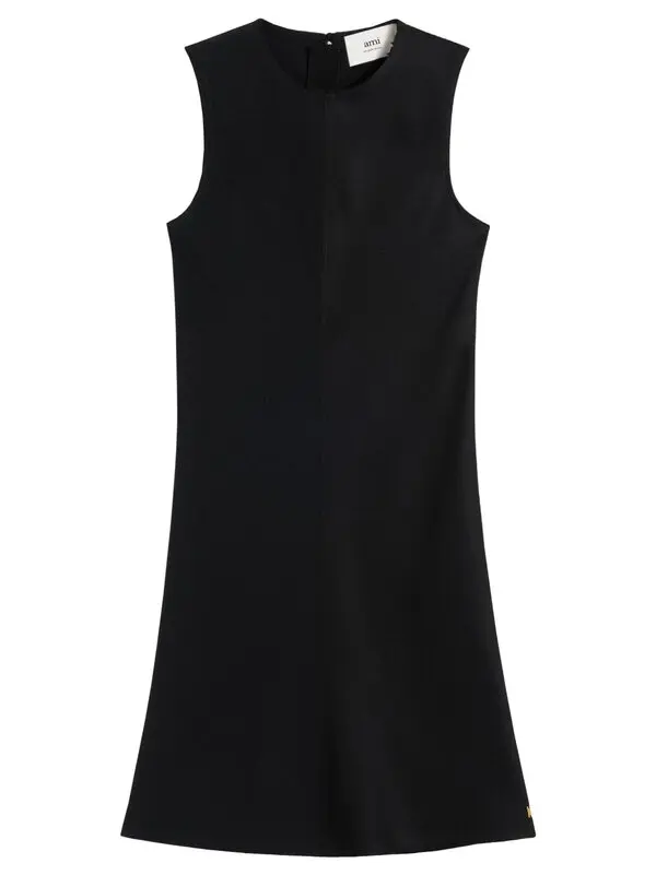 AMI Paris Sleeveless Round Neck Straight Dress - Black