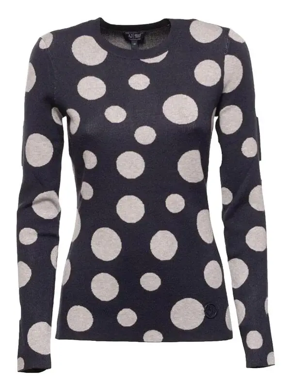 Emporio Armani Polka Dot Knit Pullover - Black