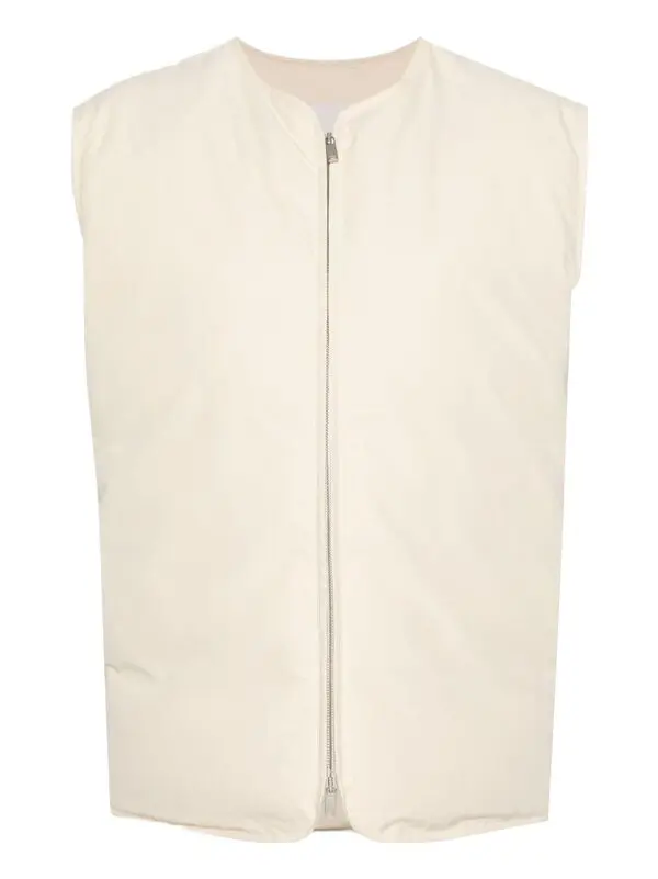 JIL SANDER Zip-up Down Gilet - White