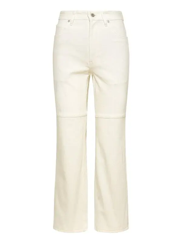 JIL SANDER Buttoned Straight Leg Jeans - White