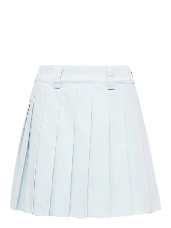Miu Miu Embroidered Denim Miniskirt - Light Blue