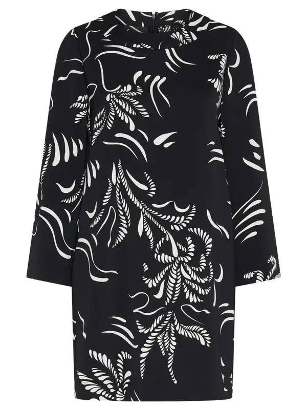 Marella Recycled Satin Printed Dress - Black