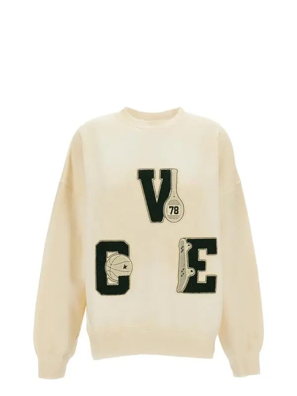 GOLDEN GOOSE Vce Patch Crewneck Sweatshirt - Nude