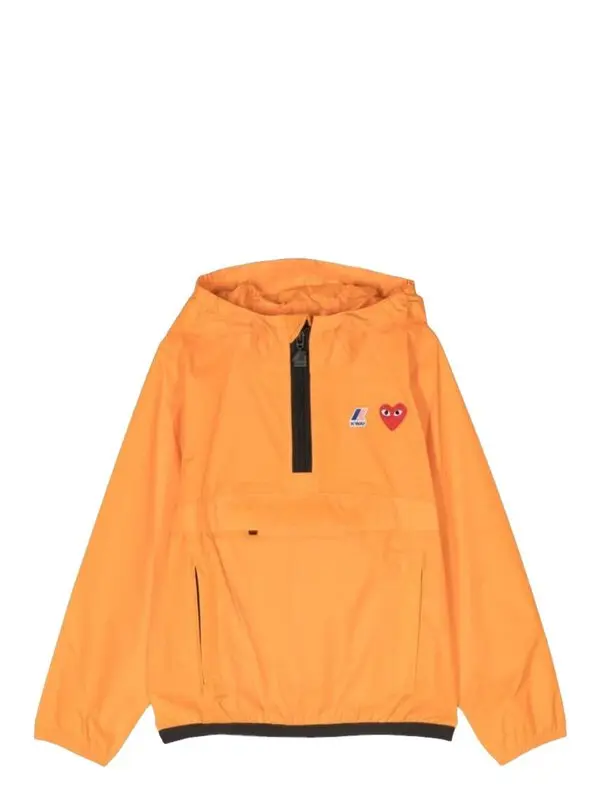 Play Comme Des Garcon Half Zipper Jacket - Orange