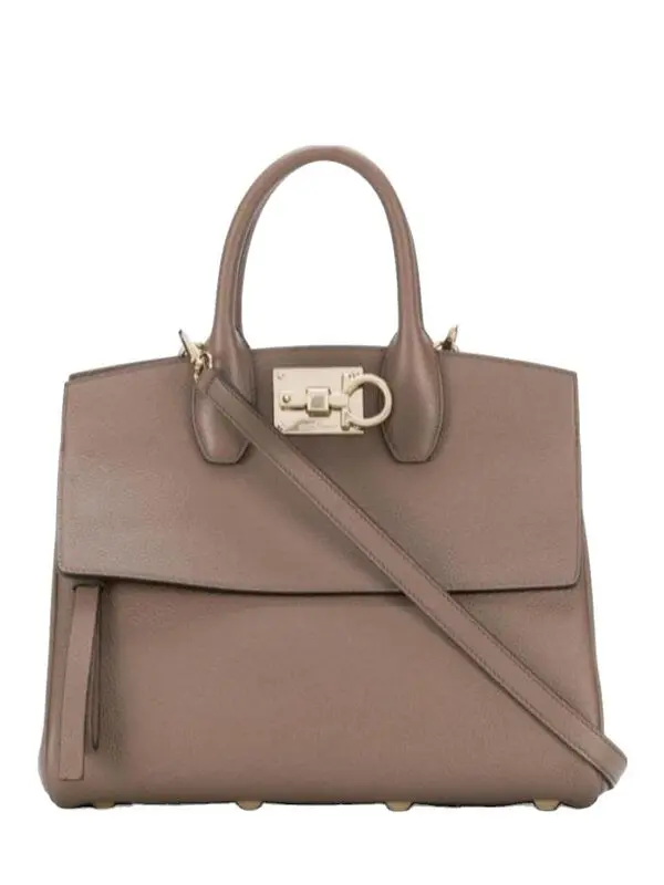 FERRAGAMO Studio Small Top Handle Bag - Gray